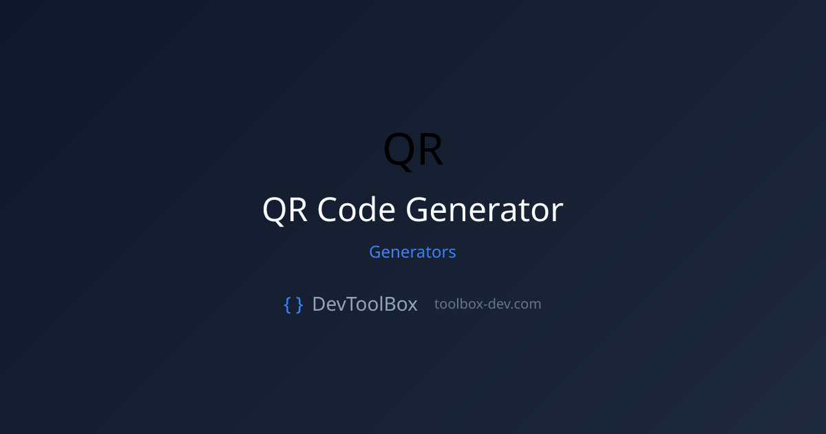 QR Code Generator - Create QR Codes Online Free (SVG & PNG) | DevToolBox