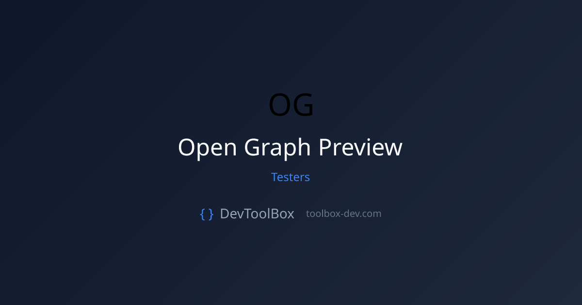 Open Graph Preview - OG Tag Tester & Social Media Preview Tool | DevToolBox